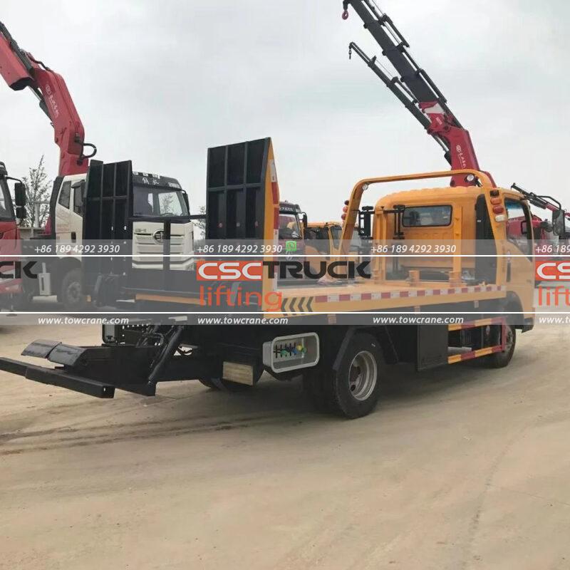 HOWO Flatbed Platform Tow Wrecker Truck with Tilt Tray 2 Car Carrier ...
