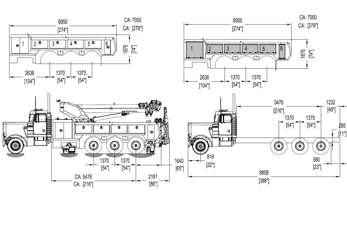 30 Ton Rotator Tow Truck Body Unit Tow Crane